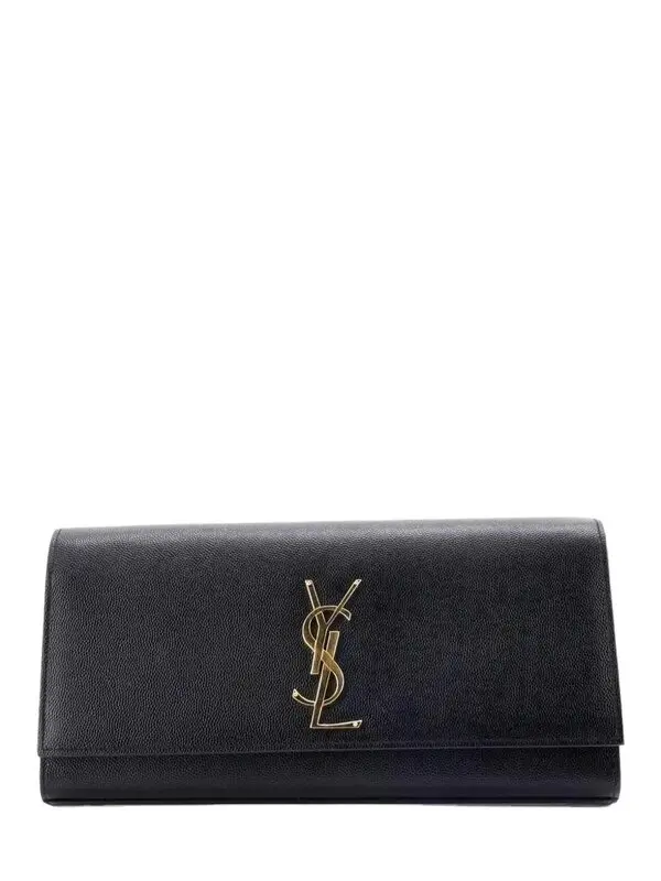 Saint Laurent Classic Monogram Leather Clutch Bag - Black