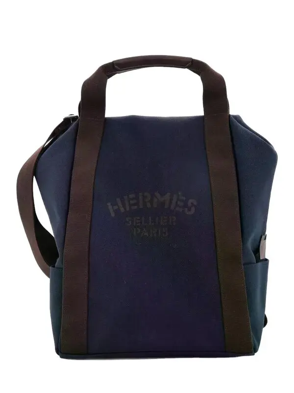 Hermès Sac De Pansage Groom Canvas Backpack - Blue