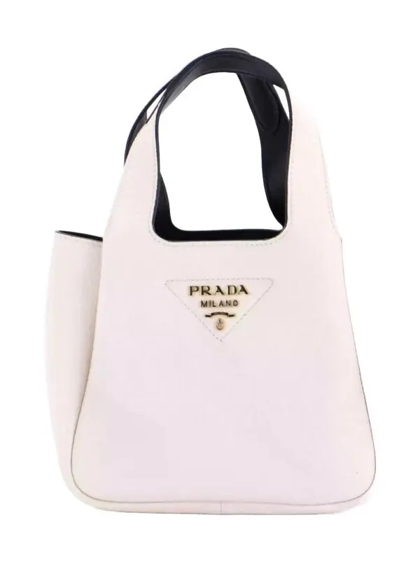 Prada Flou Dynamique Open Tote Vitello Daino Mini Shoulder Bag - White