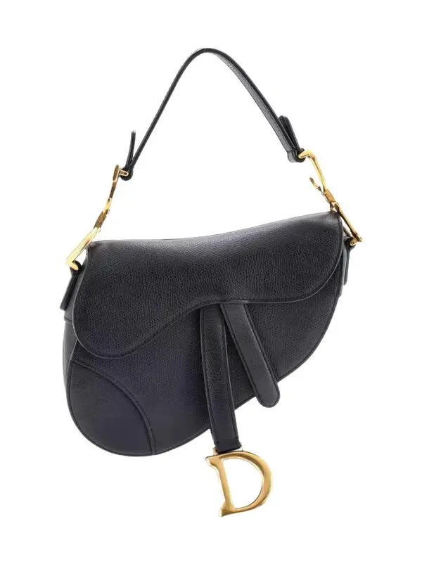 Dior Saddle Handbag Leather Mini Shoulder Bag - Black
