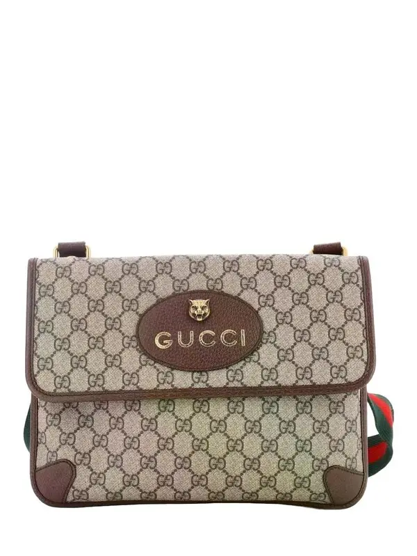 Gucci Neo Vintage Flap Messenger Gg Coated Canvas Medium - Brown