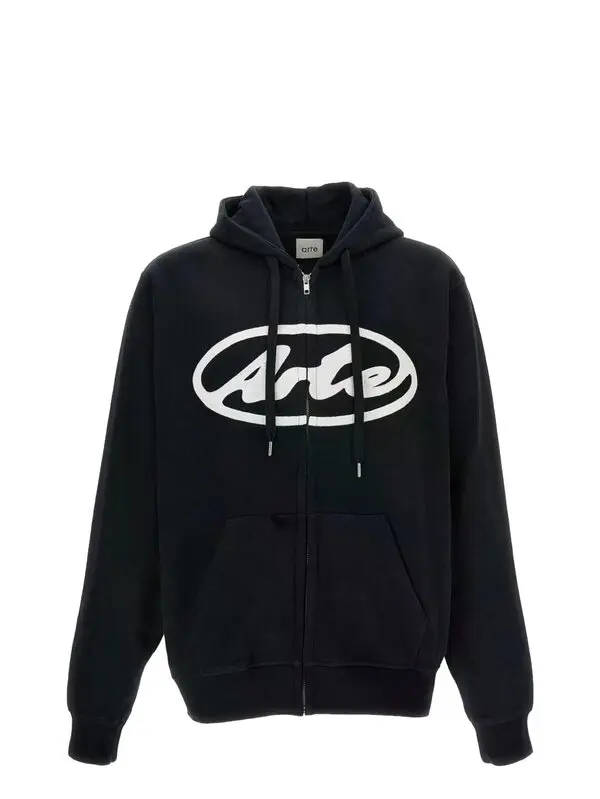 ARTE ANTWERP Logo-embroidered Hoodie - Black