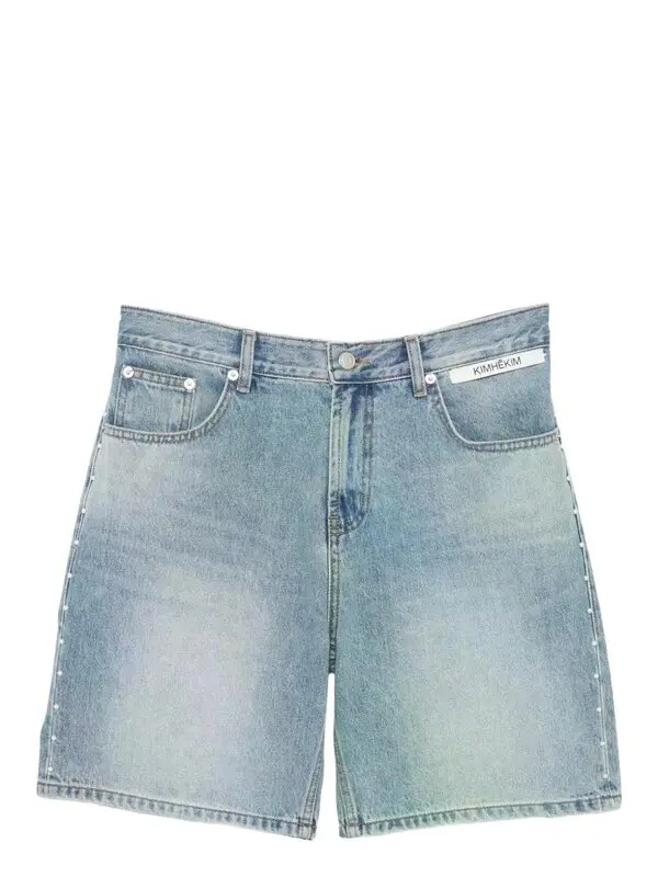 KIMHEKIM Faux-pearl Embellished Denim Shorts - Blue