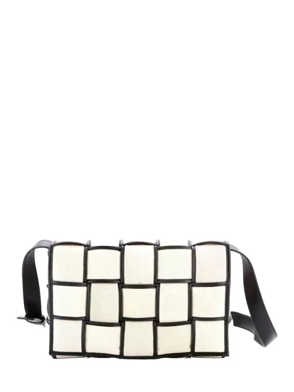 Bottega Veneta Cassette Crossbody Bag Padded Maxi Intrecciato Canvas - Neutrals