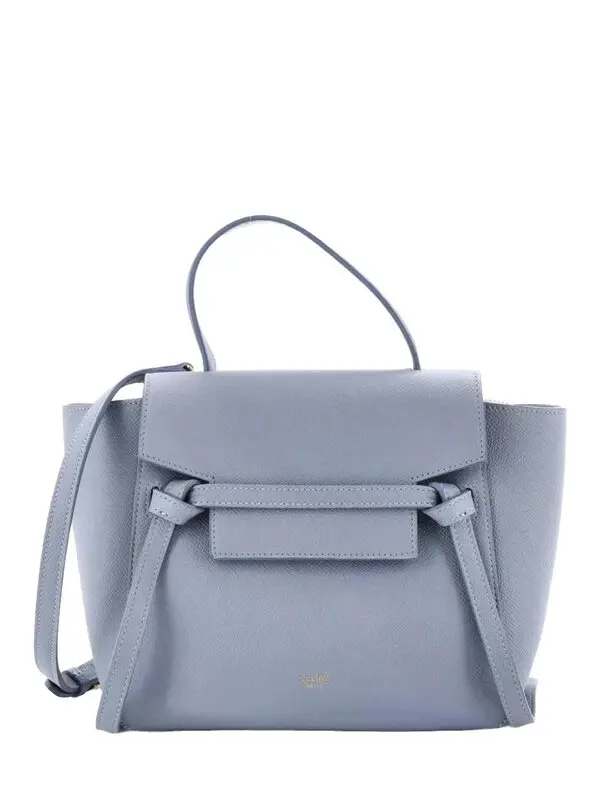 Celine Belt Bag Textured Leather Nano Shoulder Bag - Blue