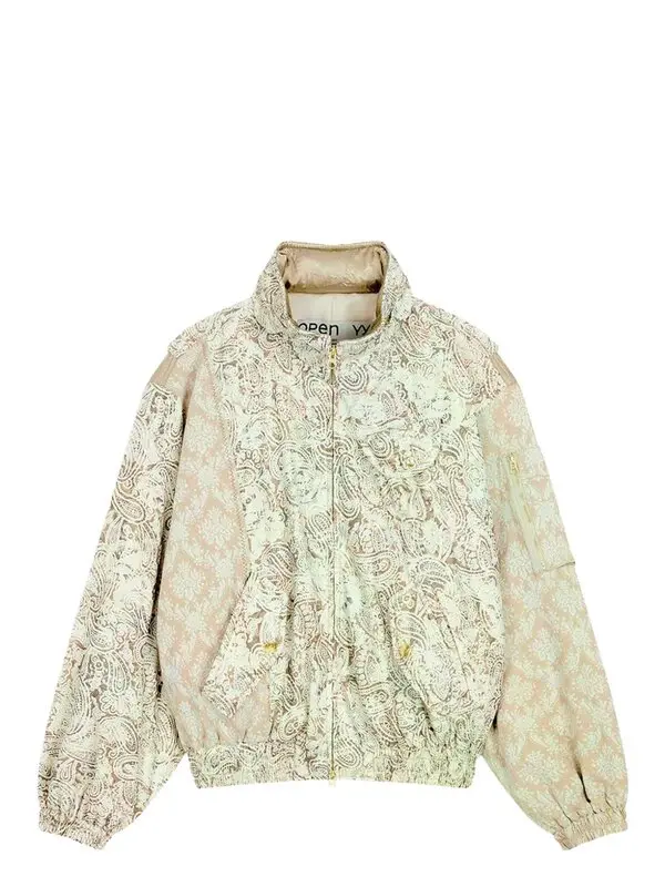OPEN YY Paisley Panelled Bomber Jacket - Neutrals