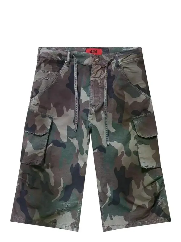 424 Camouflage Cargo Shorts - Green
