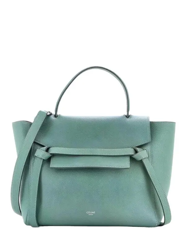 Celine Belt Bag Textured Leather Micro Satchel - Green
