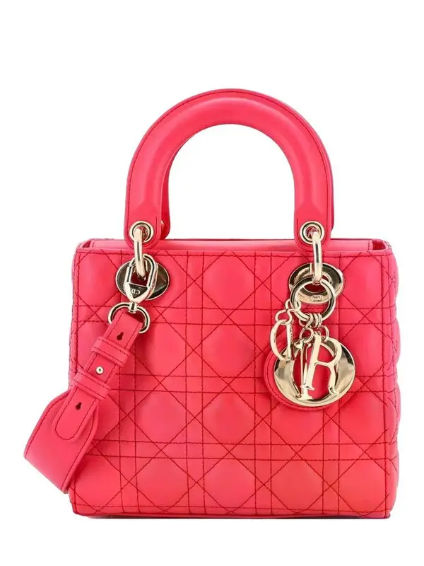 Dior My Abcdior Lady Bag Cannage Quilt Lambskin Crossbody Bag - Pink