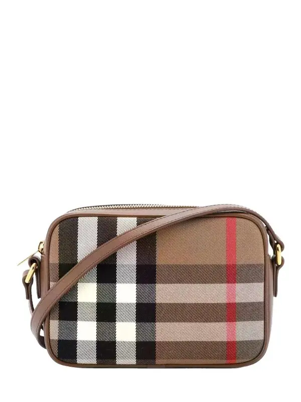 Burberry Camera Bag In House Check Canvas - Brown