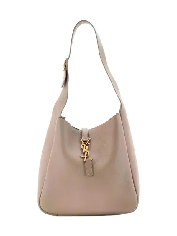 Saint Laurent Le 5 A 7 Supple Leather Small Hobo Bag - Neutrals