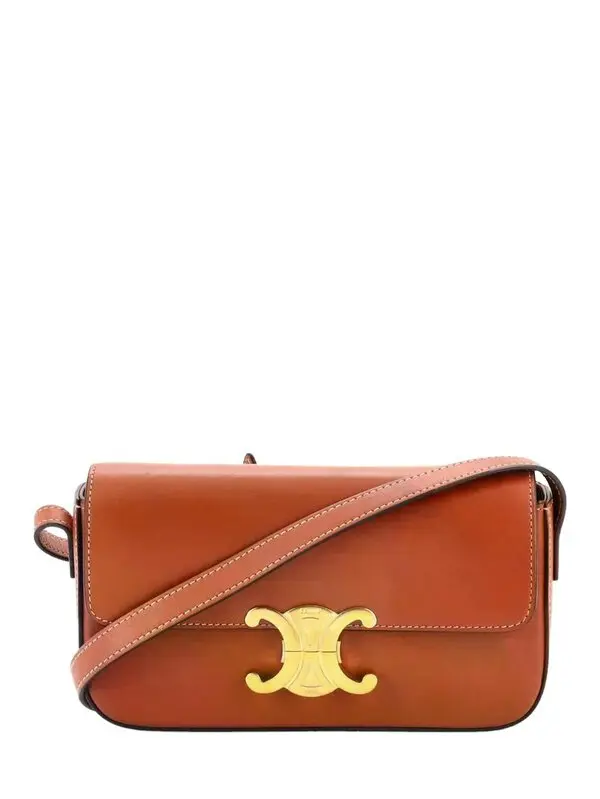 Celine Triomphe East-west Smooth Calfskin Shoulder Bag - Brown