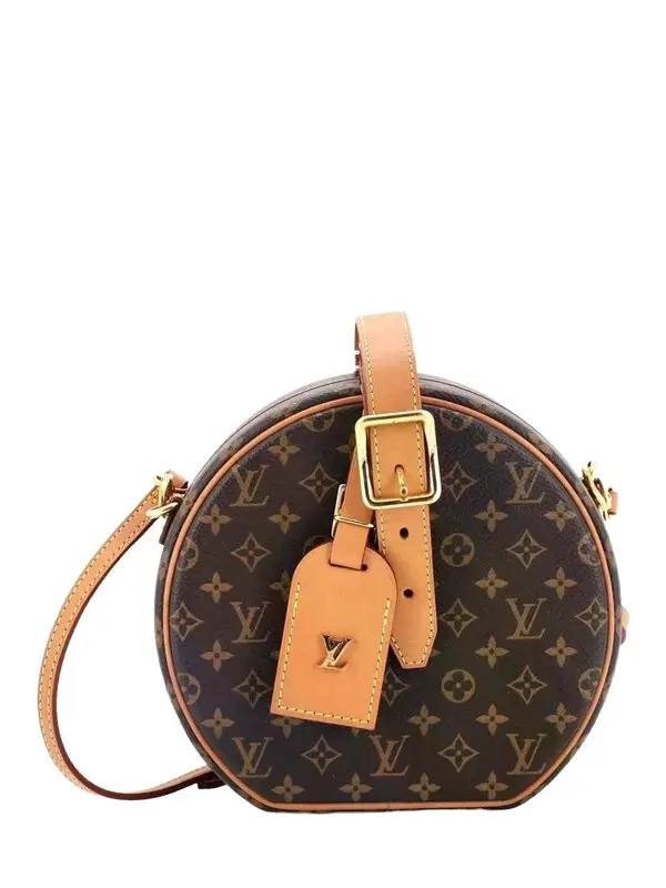 LOUIS VUITTON Petite Boite Chapeau Bag Monogram Canvas Crossbody - Brown