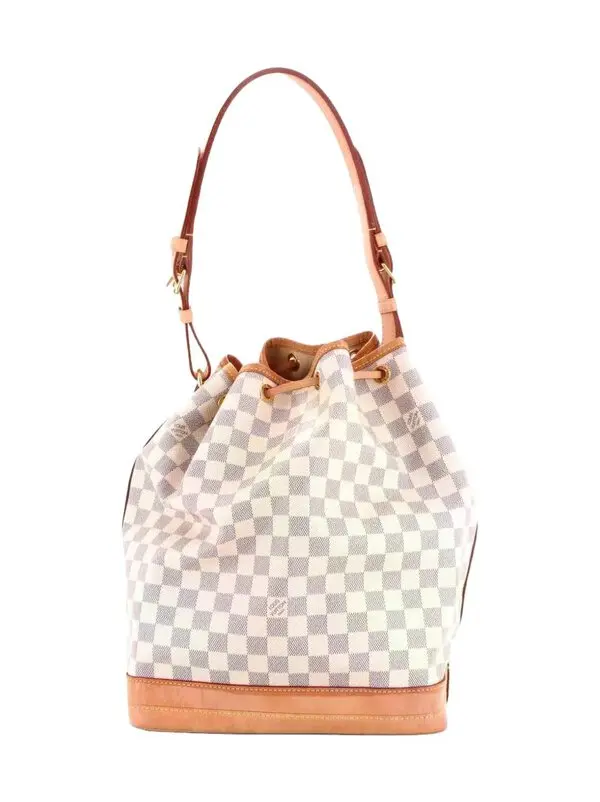 LOUIS VUITTON Noe Handbag Damier Large Bucket Bag - White
