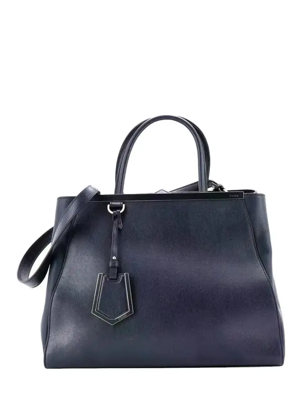 Fendi 2jours Medium Leather Tote Bag - Blue