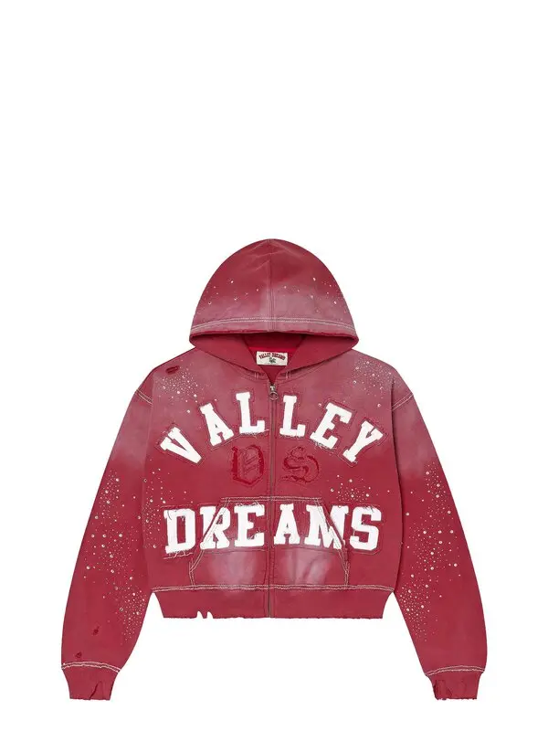 VALE FOREVER Classico Zip Up Hoodie - Red