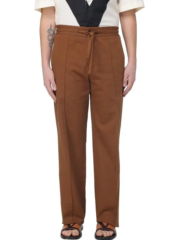 Valentino Garavani Gabardine Drawstring Trousers - Brown