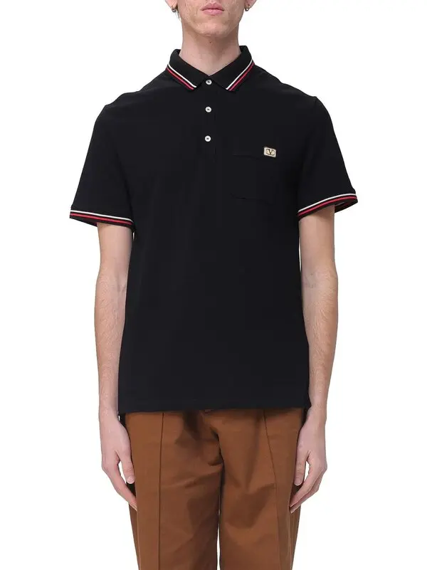 Valentino Garavani Cotton Polo Shirt With Logo - Black