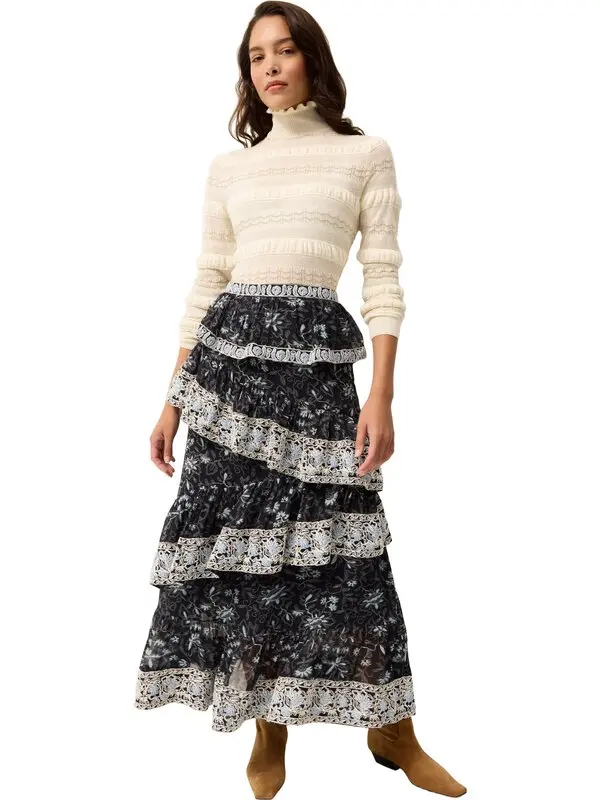 MARIE OLIVER Paislee Maxi Skirt - Gardenia