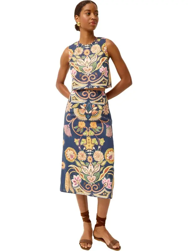 MARIE OLIVER Sutton Printed Skirt - Neptune