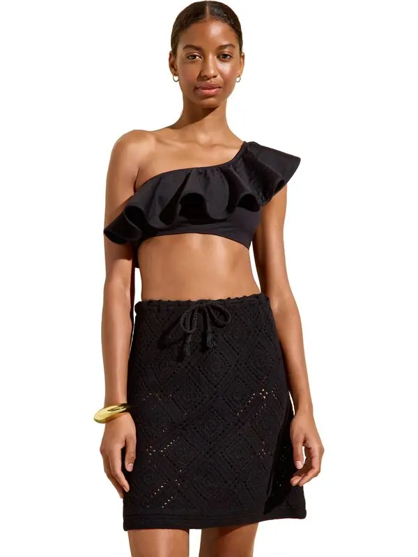 MARIE OLIVER Zebbie Crochet Skirt - Black