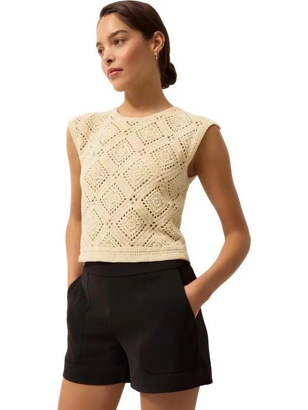 MARIE OLIVER Rainey Crochet Top - Turtledove