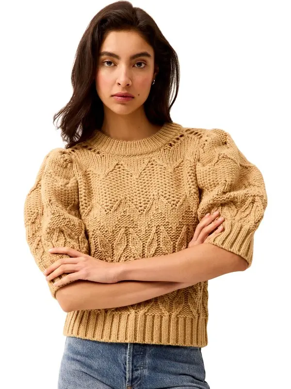 MARIE OLIVER Vayda Cable Knit Sweater - Sesame