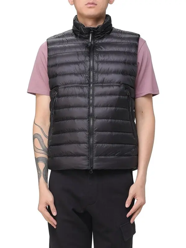 C.P. COMPANY Quilted Zip-up Vest - Black