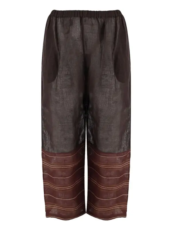 Tory Burch Plain Casual Pants - Brown