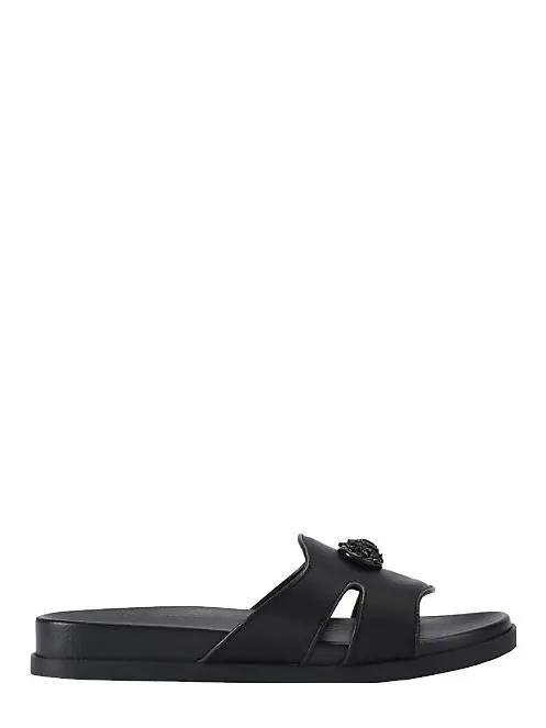 Kurt Geiger Faux-leather Slides With Embellishment - Black