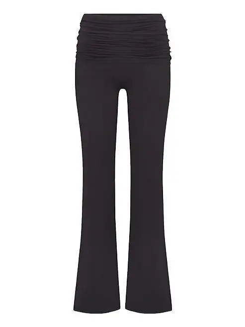 NIKESKIMS Matte Fold-over Slim Flare Leggings - Obsidian