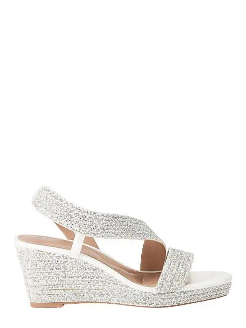 Carvela Gala Jewel Woven Sandals - White