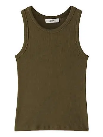 JOSEPH Ribbed Stretch-cotton Vest Top - Palm Leaf
