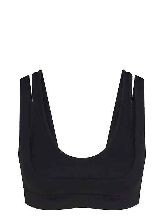 NIKESKIMS Matte Double-strap Scoop Sports Bra - Obsidian
