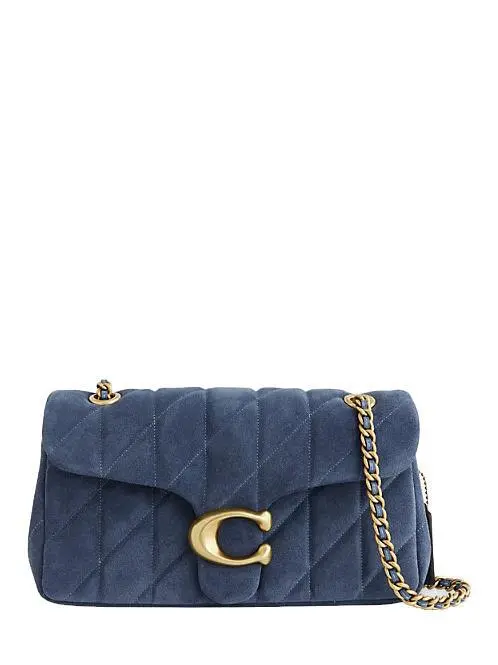 COACH Tabby 26 Suede Shoulder Bag - Light Denim