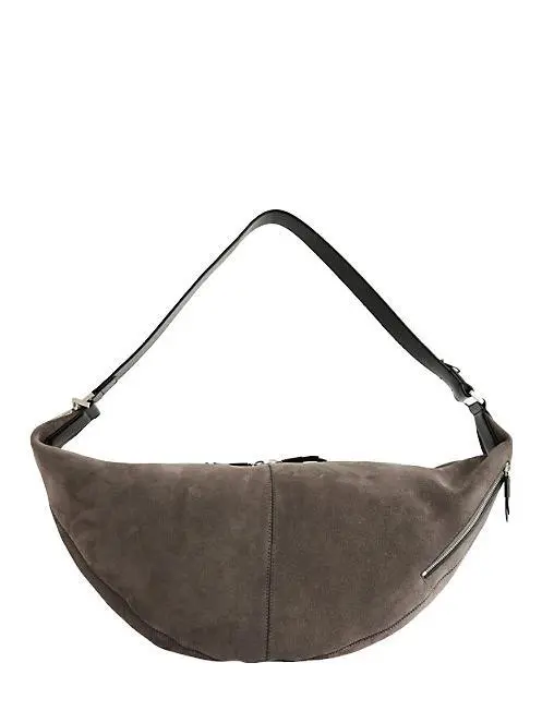 LEMAIRE Quiver Clip Suede Shoulder Bag - Mink
