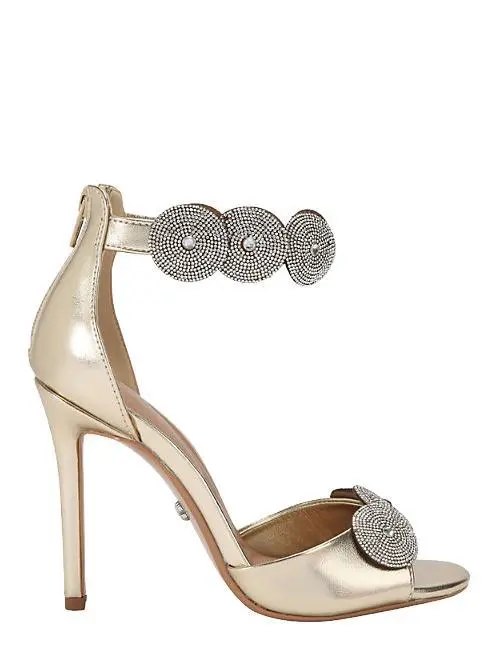 Carvela Serafina Faux-leather Heeled Sandals - Champagne