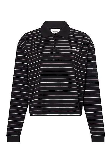 Carhartt Work In Progress Striped Cotton Polo Top - Mabel Stripe, Black