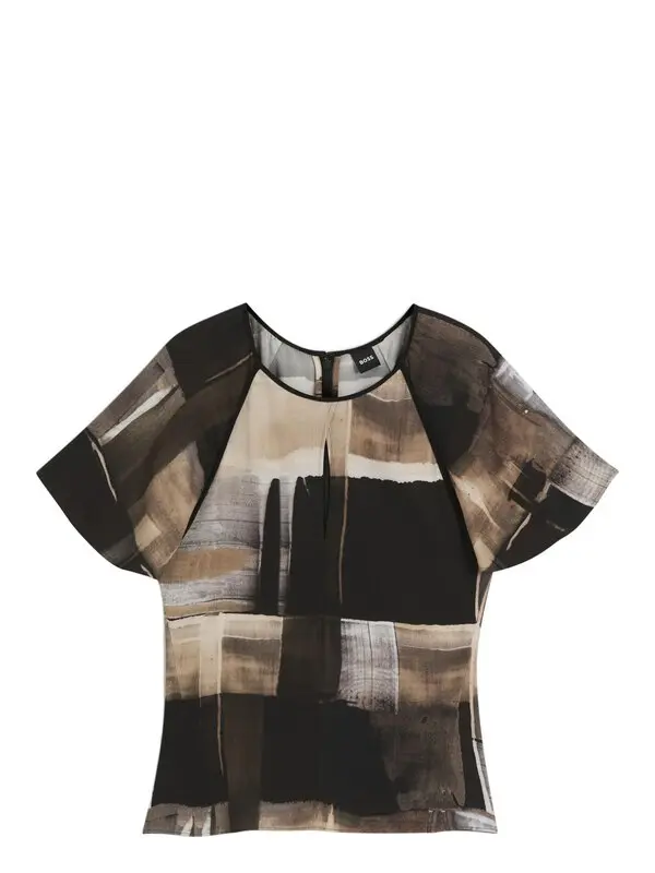 BOSS Printed Regular-fit Blouse - Patterned