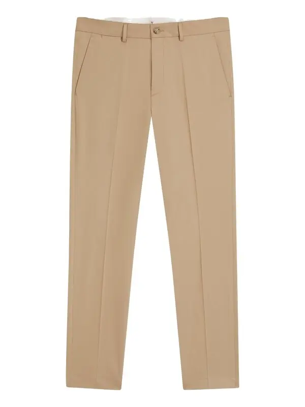 BOSS Slim-fit Trousers In Cotton, Silk, And Stretch - Beige