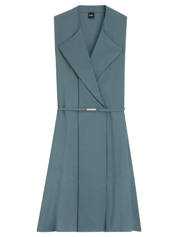BOSS Crepe Wrap Dress - Blue