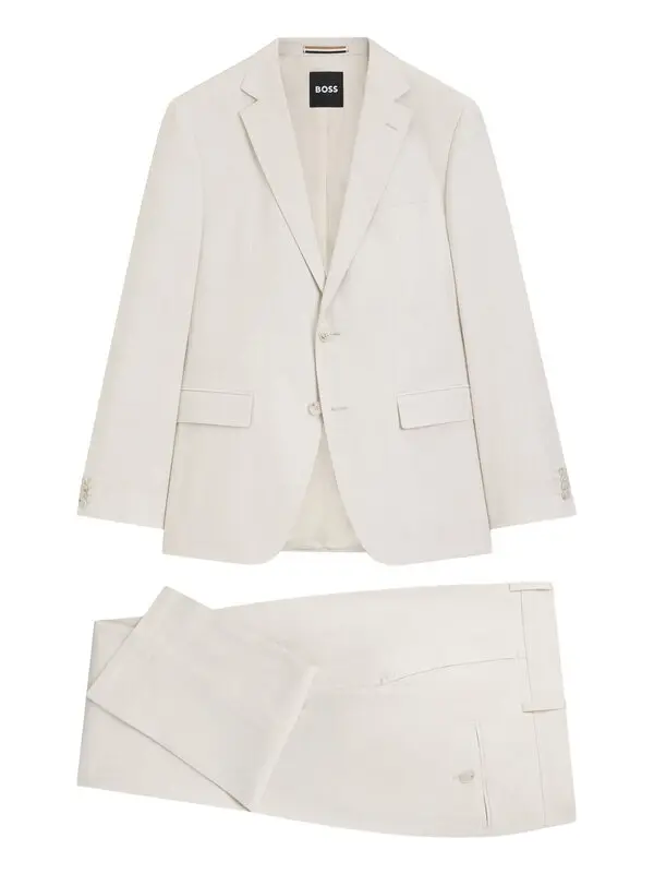 BOSS Two-piece Slim-fit Suit In Stretch Fabric - White