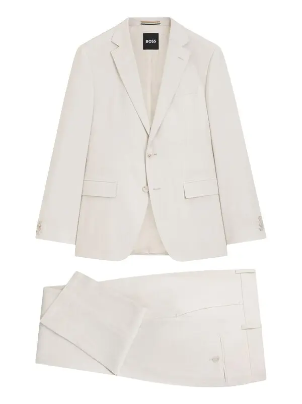 BOSS Two-piece Slim-fit Suit In Stretch Fabric - White