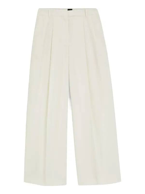 BOSS Relaxed-fit Pleated Trousers - White