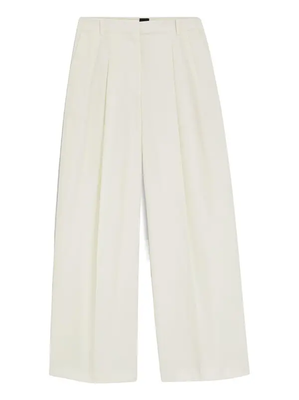 BOSS Relaxed-fit Pleated Trousers - White