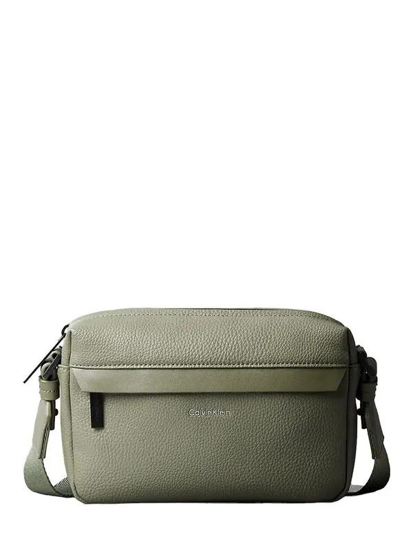 Calvin Klein Pebbled Camera Bag - Deep Lichen Green