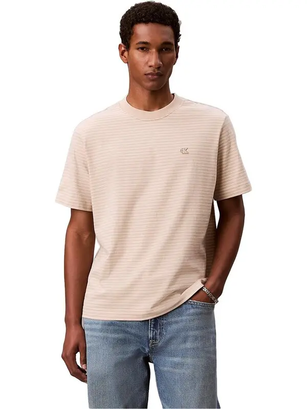 Calvin Klein Stripe Relaxed T-shirt - White Pepper