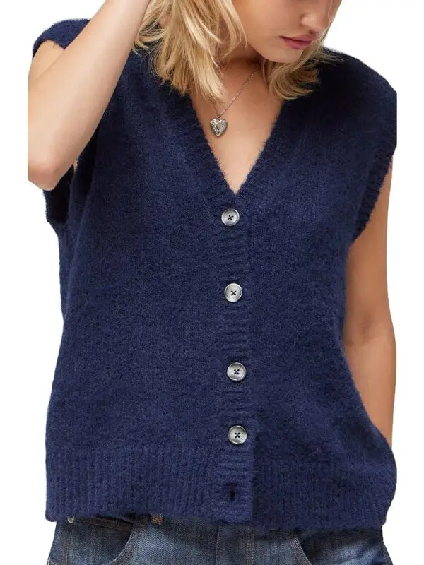 BDG URBAN OUTFITTERS V-neck Sleeveless Sweater Vest - Navy