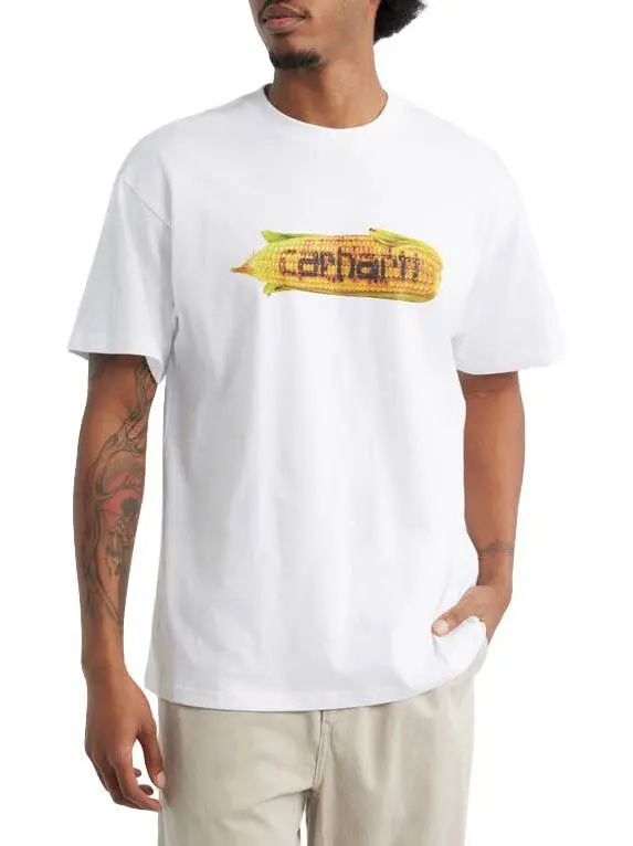 Carhartt Work In Progress Cobb Cotton Graphic T-shirt - White/yellow