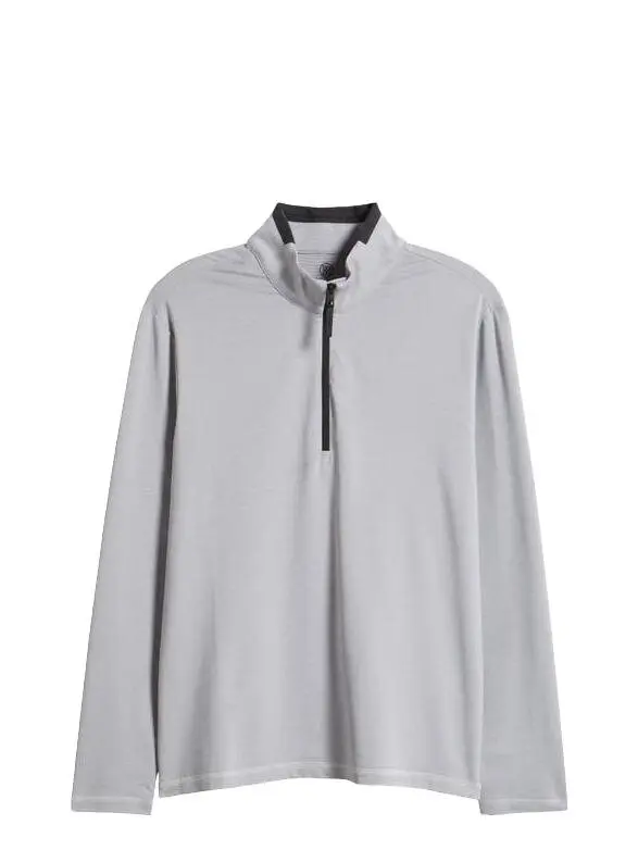 G/fore Quarter Zip Performance Pullover - Light Grey Melange